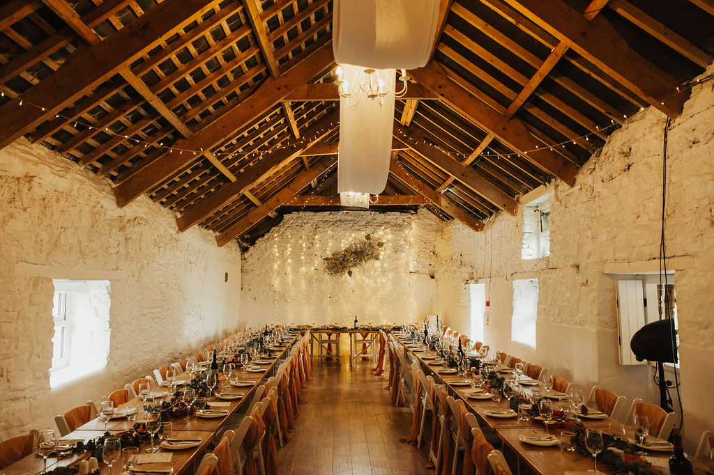 Rustic Wedding Venue Devon: The Old Barn: Beams, stone walls